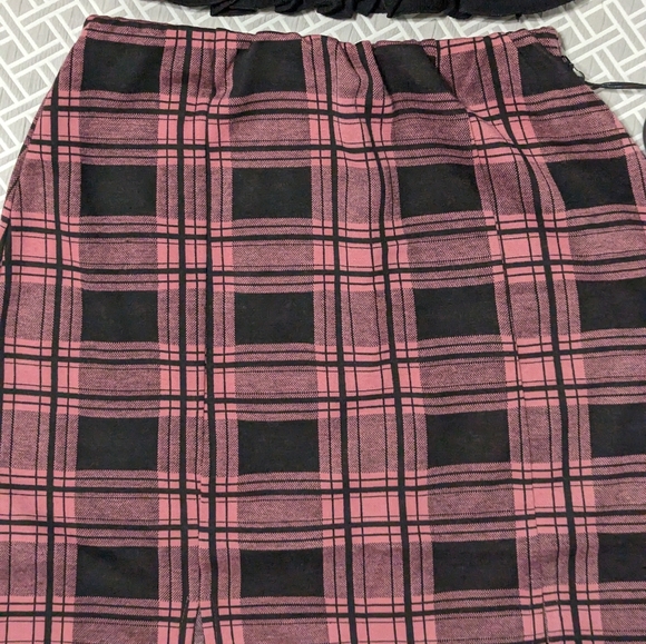 Popular Basics | Skirts | Preppy Double Split Aurora Red Plaid Skirt ...